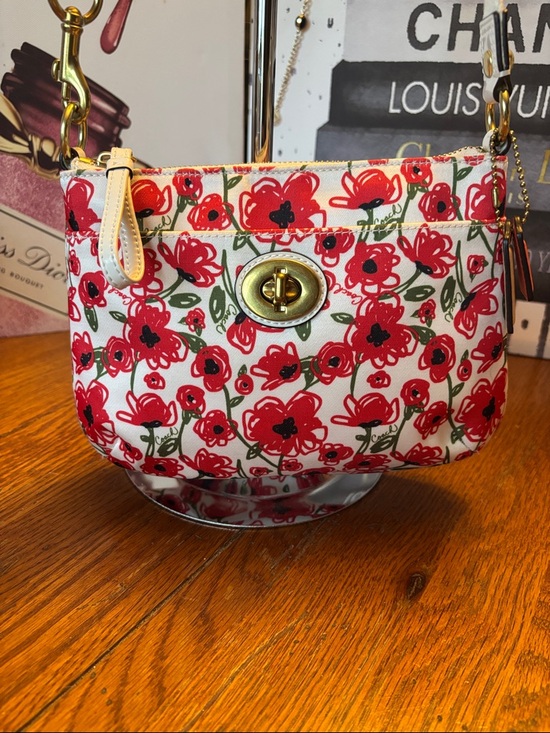 Bags | Coach Poppy Floral Print Pocket Swing Bag Euc Coa | Poshmark